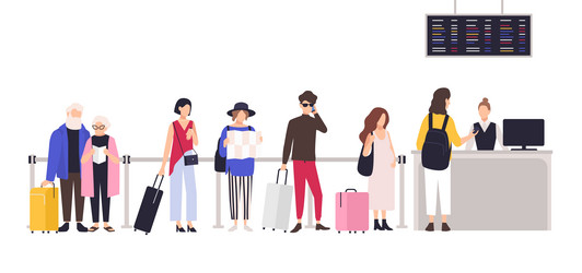 Check in boarding airport landing page template Vector Image