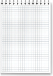 Realistic ruled square notebook mockup Royalty Free Vector