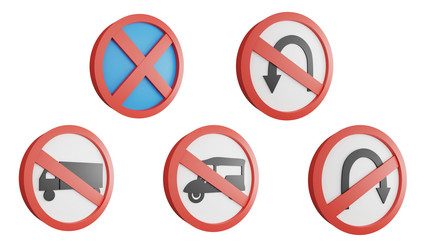 Road sign side view clipart element 3d render Vector Image