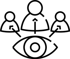 Eye checking line icon concept sign outline Vector Image