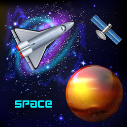 Realistic space elements set Royalty Free Vector Image
