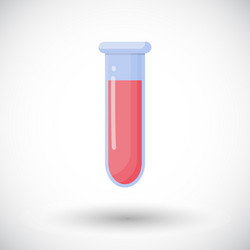 Tube with blood plasma flat icon Royalty Free Vector Image