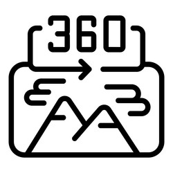 Vr reality icon outline virtual tour Royalty Free Vector