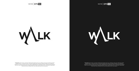 Walk logo design text Royalty Free Vector Image