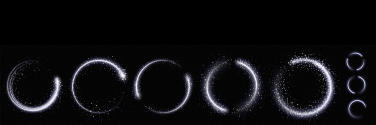 White spark circle light effect with magic glow Vector Image