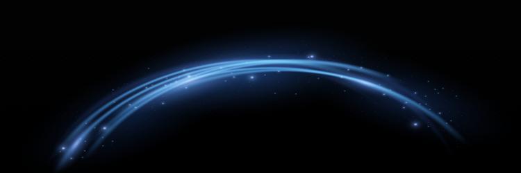 Blue blur trail wave wavy line of light speed Vector Image