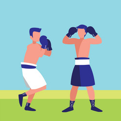 Boxers fighting avatars characters Royalty Free Vector Image