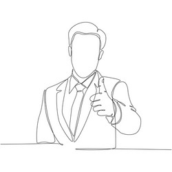 Continuous line boss sitting looking down dizzy Vector Image