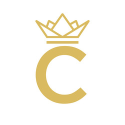 Letter c crown logo Royalty Free Vector Image - VectorStock