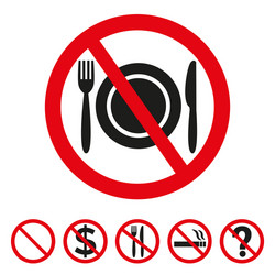 No food sign on white background Royalty Free Vector Image