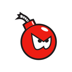 Red angry sad face negative people emotion icon Vector Image