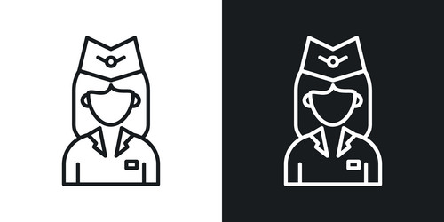 Stewardess icon set flight crew business symbol Vector Image