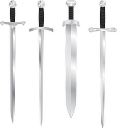 Fancy swords legendary unique Royalty Free Vector Image
