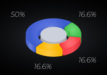 3d donut chart infographic concept with four Vector Image