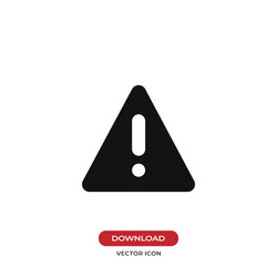Warning triangle icon error alert problem failure Vector Image