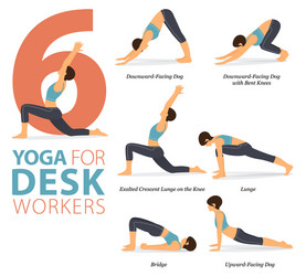 Office employees exercise at work stretch desk Vector Image