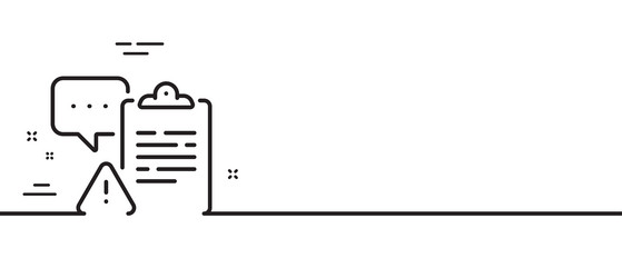 Clipboard document line icon attention task sign Vector Image