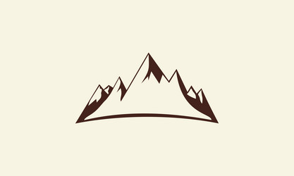 Line art mountain view logo Royalty Free Vector Image