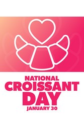 National croissant day january 30 Royalty Free Vector Image