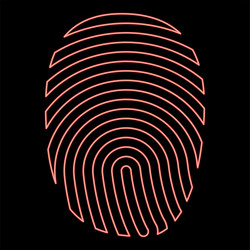 Fingerprint icon biometric identification symbol Vector Image