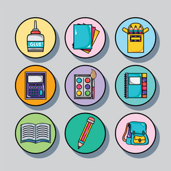 School utensil design to study and learn Vector Image