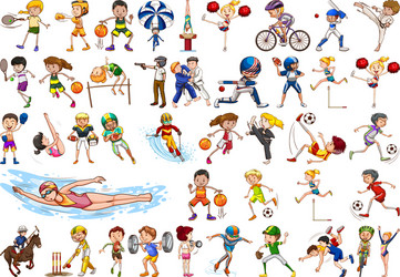 Set of athlete character Royalty Free Vector Image