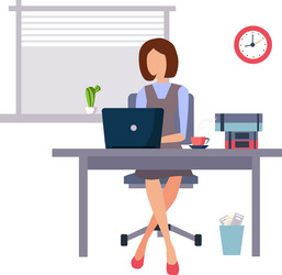 Cartoon engineer in office Royalty Free Vector Image