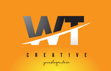 Wt w t letter modern logo design with yellow Vector Image