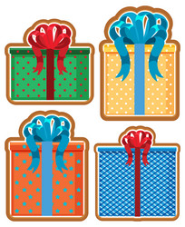 Christmas giftbox gingerbread cookies collection Vector Image