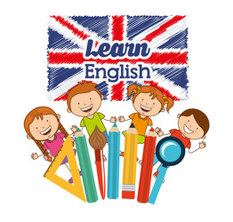 Learn english design Royalty Free Vector Image