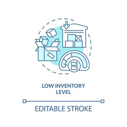 Low inventory level concept icon Royalty Free Vector Image