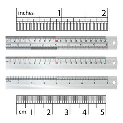 Wooden metric imperial rulers centimeter Vector Image