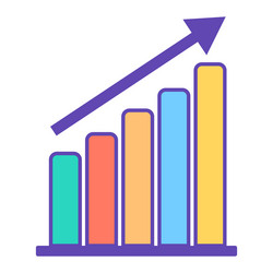 Blue horizontal bar graph icon Royalty Free Vector Image