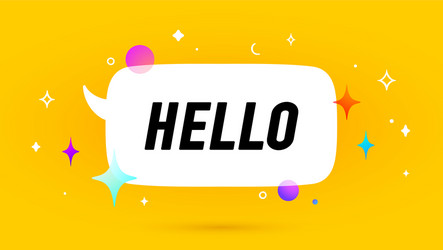 Hi hello banner speech bubble poster Royalty Free Vector