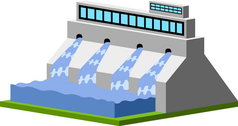 Monochromatic hidropower plant image Royalty Free Vector