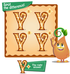 Spot the difference letters z Royalty Free Vector Image