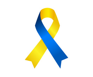 Ukrainian ribbon stay with ukraine Royalty Free Vector Image