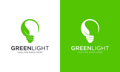 Green light bulb for logo designs editable Vector Image