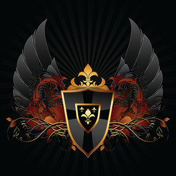 Heraldry musical shield Royalty Free Vector Image