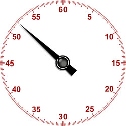 Clock face with red second hand Royalty Free Vector Image