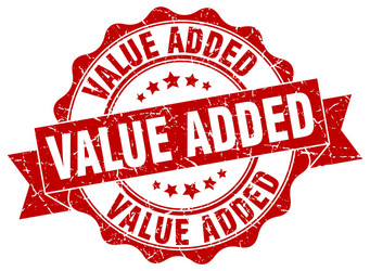 Value added stamp sign seal Royalty Free Vector Image