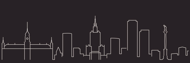 Warsaw dark line simple minimalist skyline Vector Image