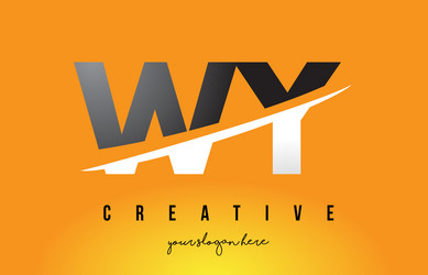 Wy w y letter modern logo design with yellow Vector Image