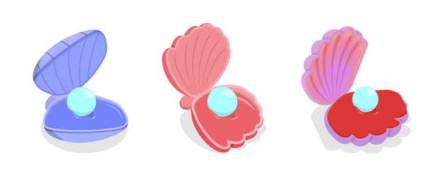 Watercolor hand drawn pearl in the shell Vector Image
