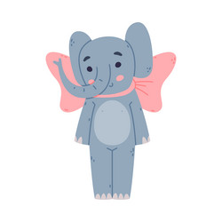 Funny blue elephant with large ear flaps and trunk