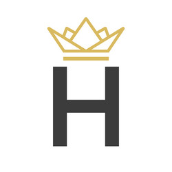 Letter h crown logo Royalty Free Vector Image - VectorStock