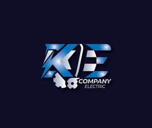 Electric energy ke letter creative design logo Vector Image