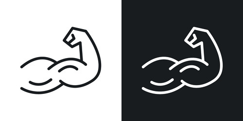 Strong hand icon set muscle flex power symbol Vector Image