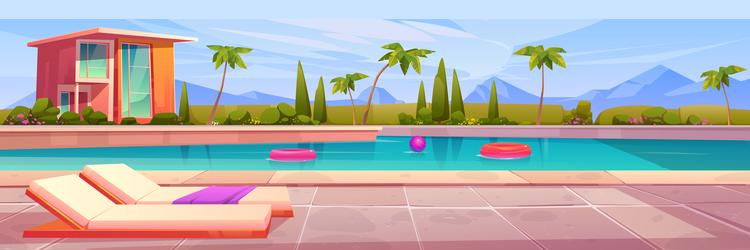 Luxury villa with swimming pool cartoon Royalty Free Vector