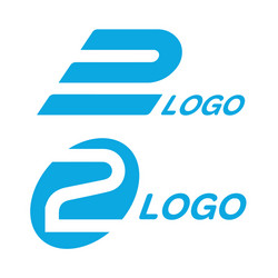 Number two 2 logo speed lines abstract modern art Vector Image